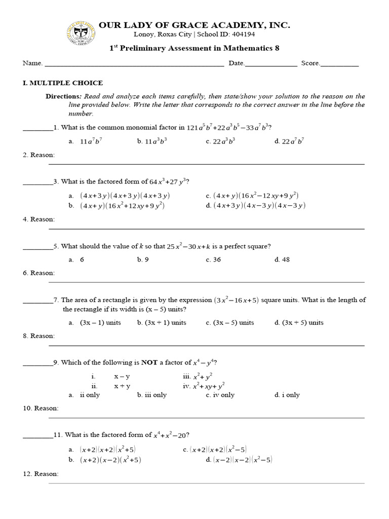 Math 8 | PDF | Area | Geometry