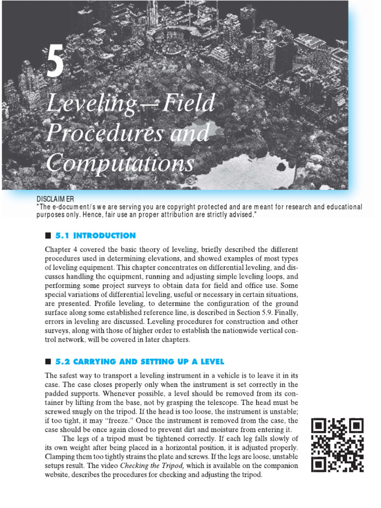 Surveying - Leveling - Field Procedures and Computations | PDF