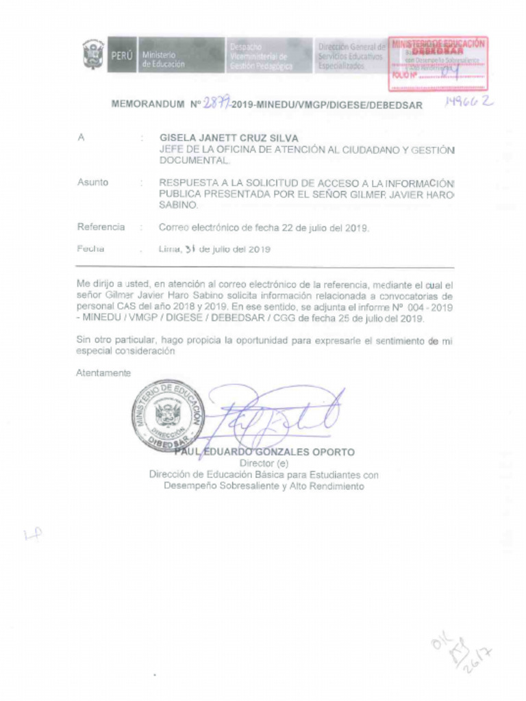 Anexo - Memo 2879-2019 | PDF