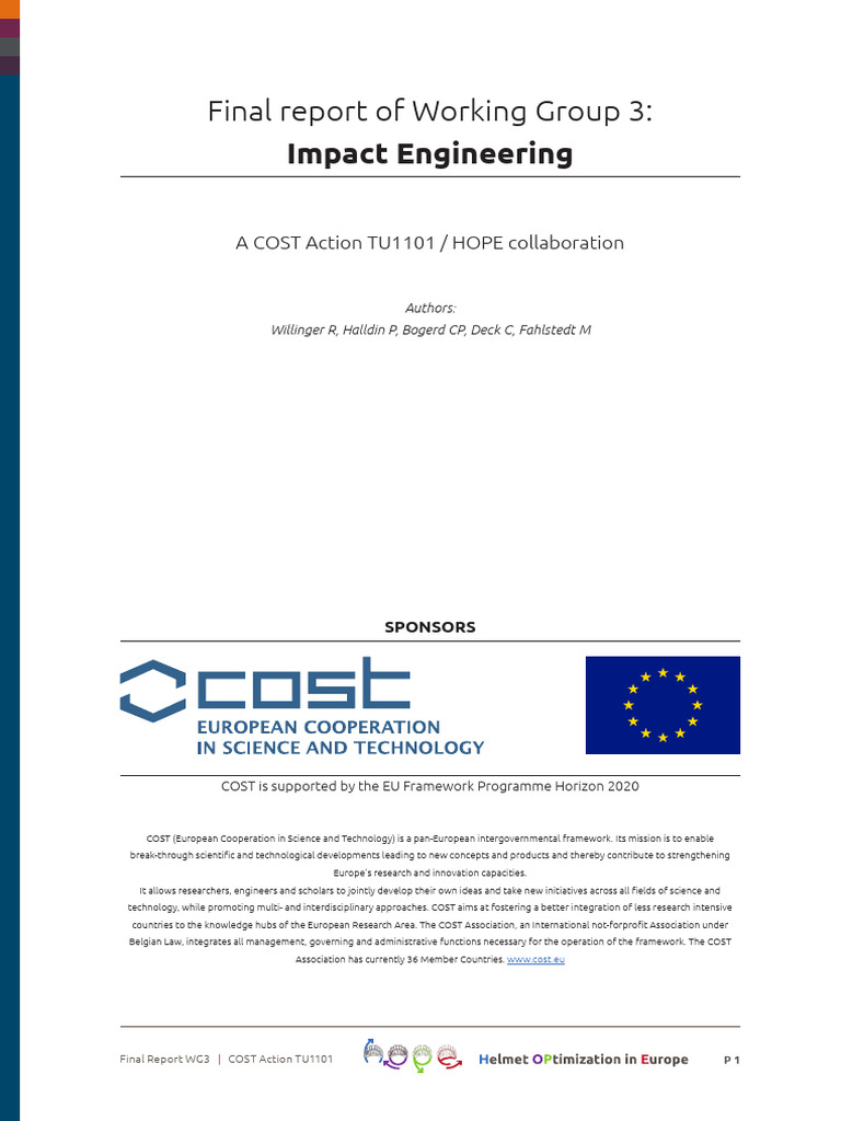 COST-Action-TU1101 WG3 2015 | PDF | Traumatic Brain Injury | Acceleration