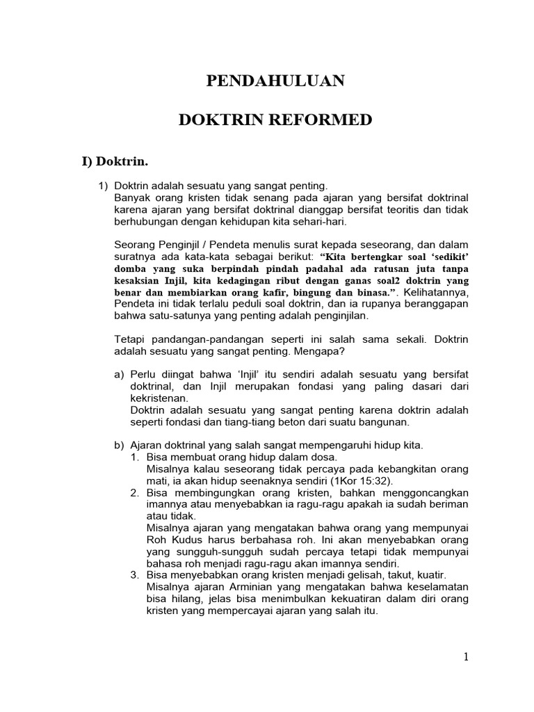 Pentingnya Doktrin dalam Kekristenan | PDF
