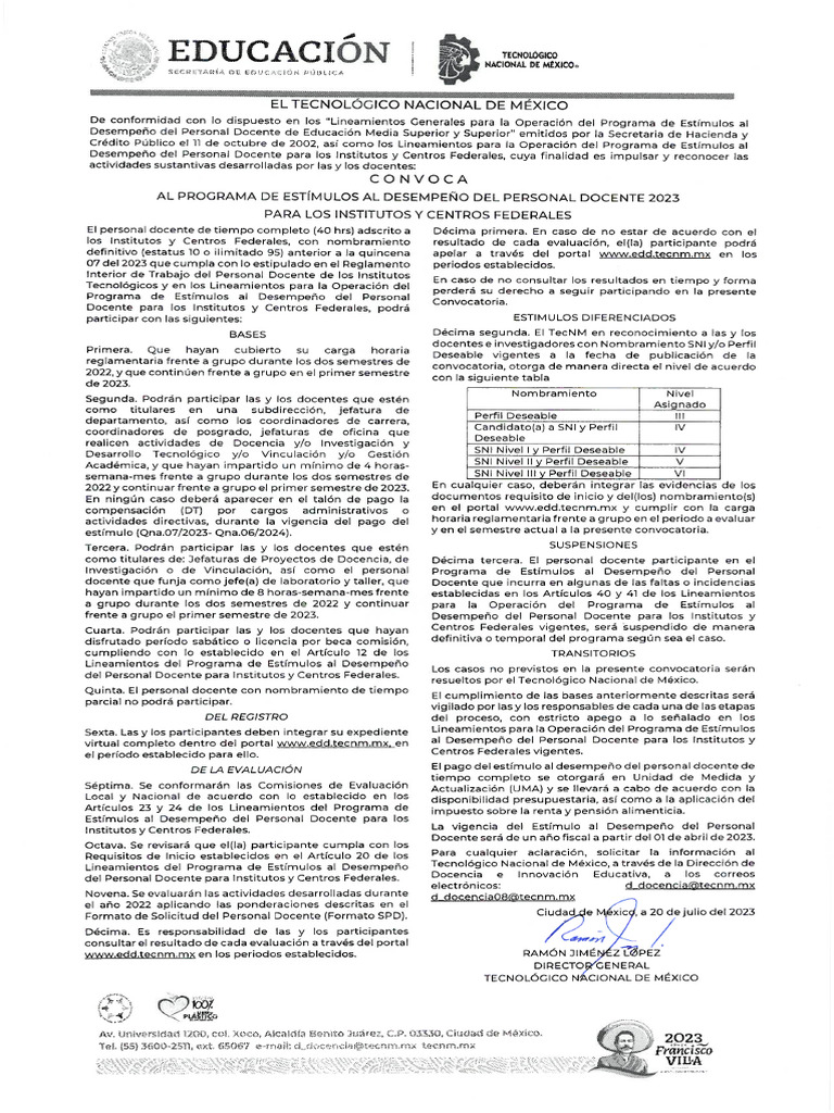 Convocatoria Edd 2023 | PDF