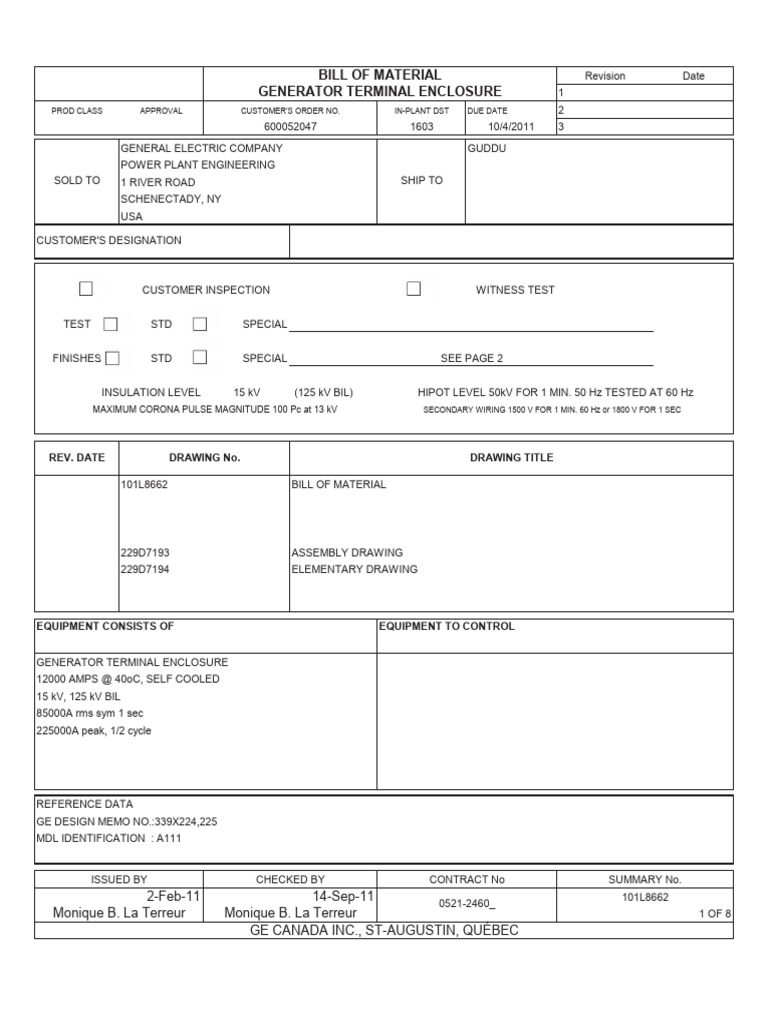 Bill of Material List A111 - BOM | PDF | Power (Physics) | Electrical ...