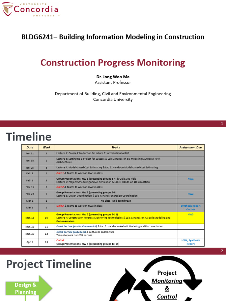7. Lecture 7_Construction Progress Monitoring Technologies | PDF | Building Information Modeling ...