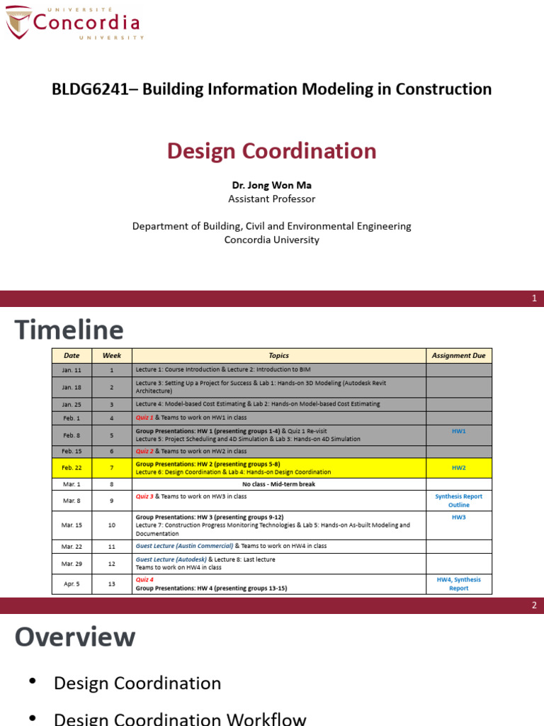 6. Lecture 6_Design Coordination | PDF | Autodesk Revit | Building Information Modeling