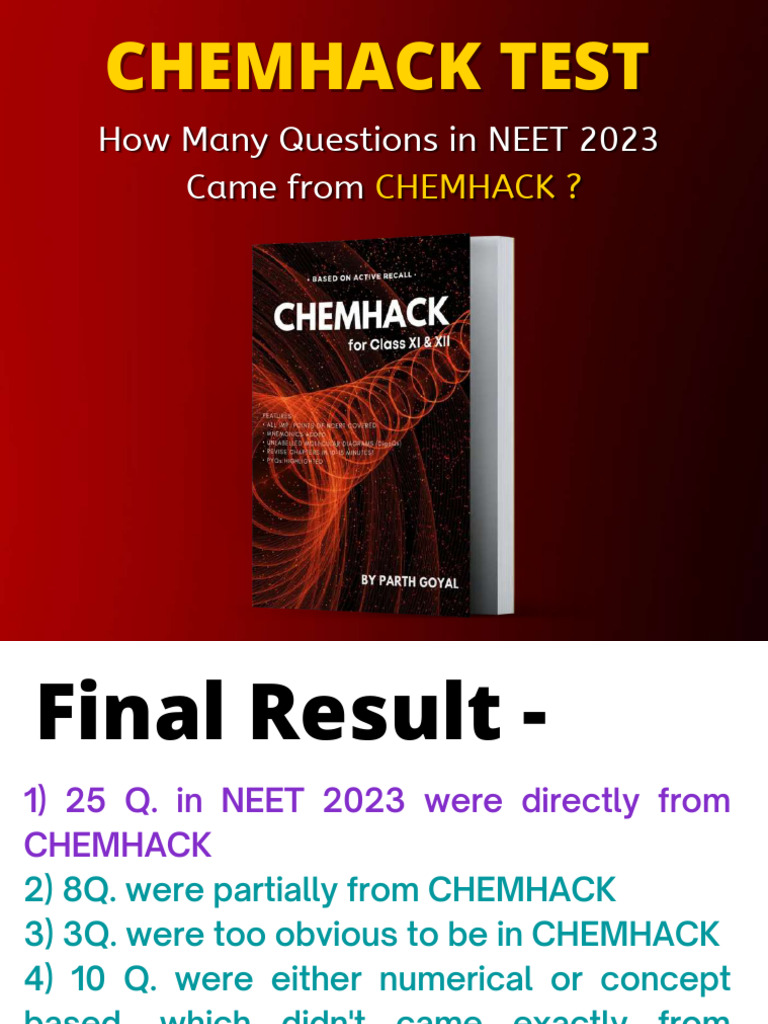 CHEMHACK NEET 2023 Anaylsis | PDF