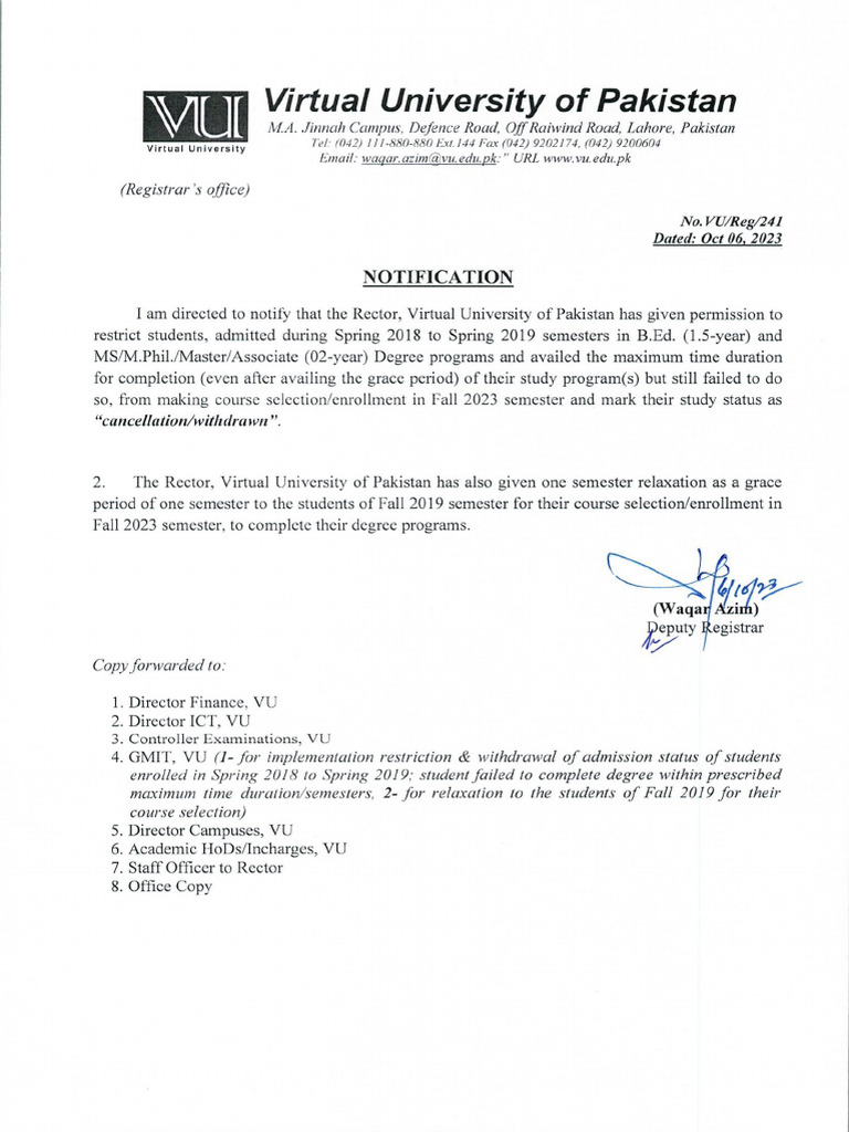 Notification 1 | PDF