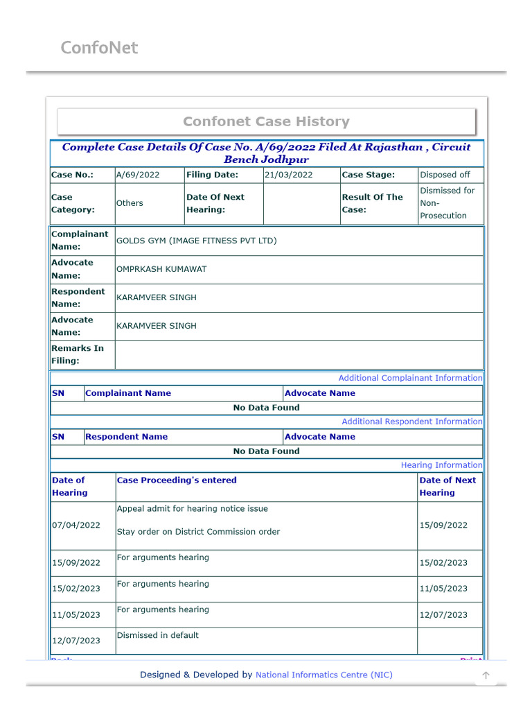 Case History - Confonet | PDF | Justice | Crime & Violence