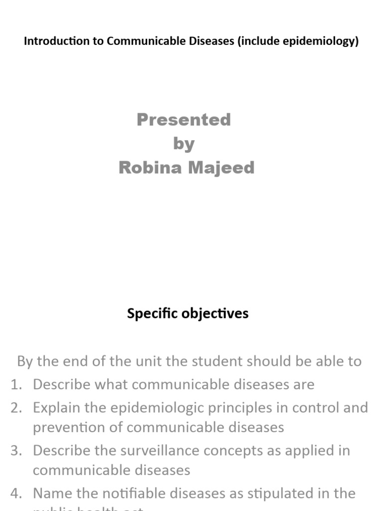 Introduction To Communicable Diseases (Include Epidemiology) | PDF ...