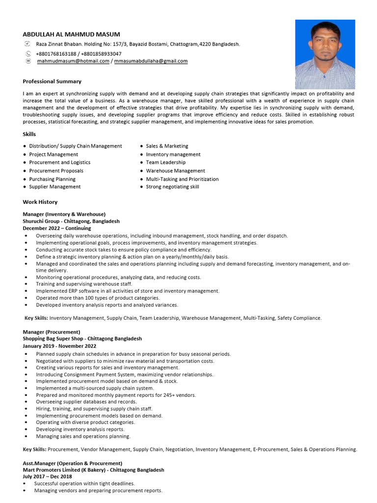 Abdullah Al Mahmud Masum | PDF | Supply Chain | Inventory