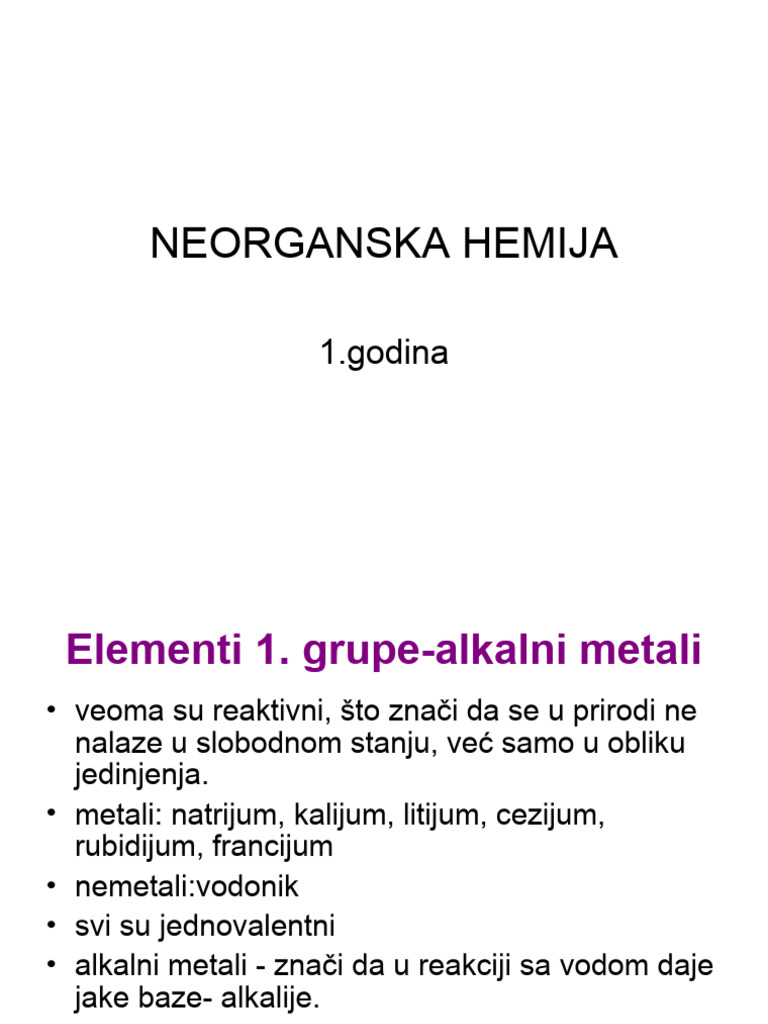 Neorganska Hemija | PDF
