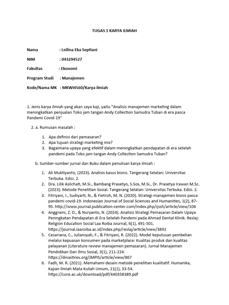 (Revisi1) TUGAS 1 - 043294527 Leilina Eka Septiani | PDF