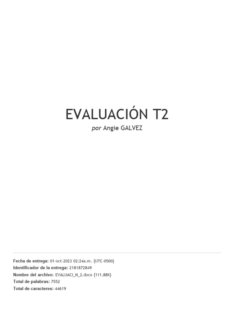 Evaluación T2 - Corregir | PDF