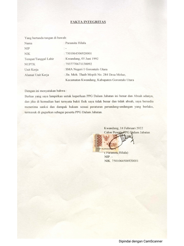 Fakta Integritas | PDF