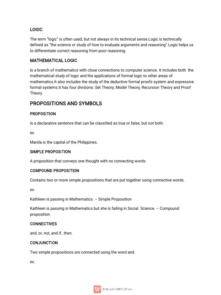 Miw Reviewer | PDF | If And Only If | Proposition