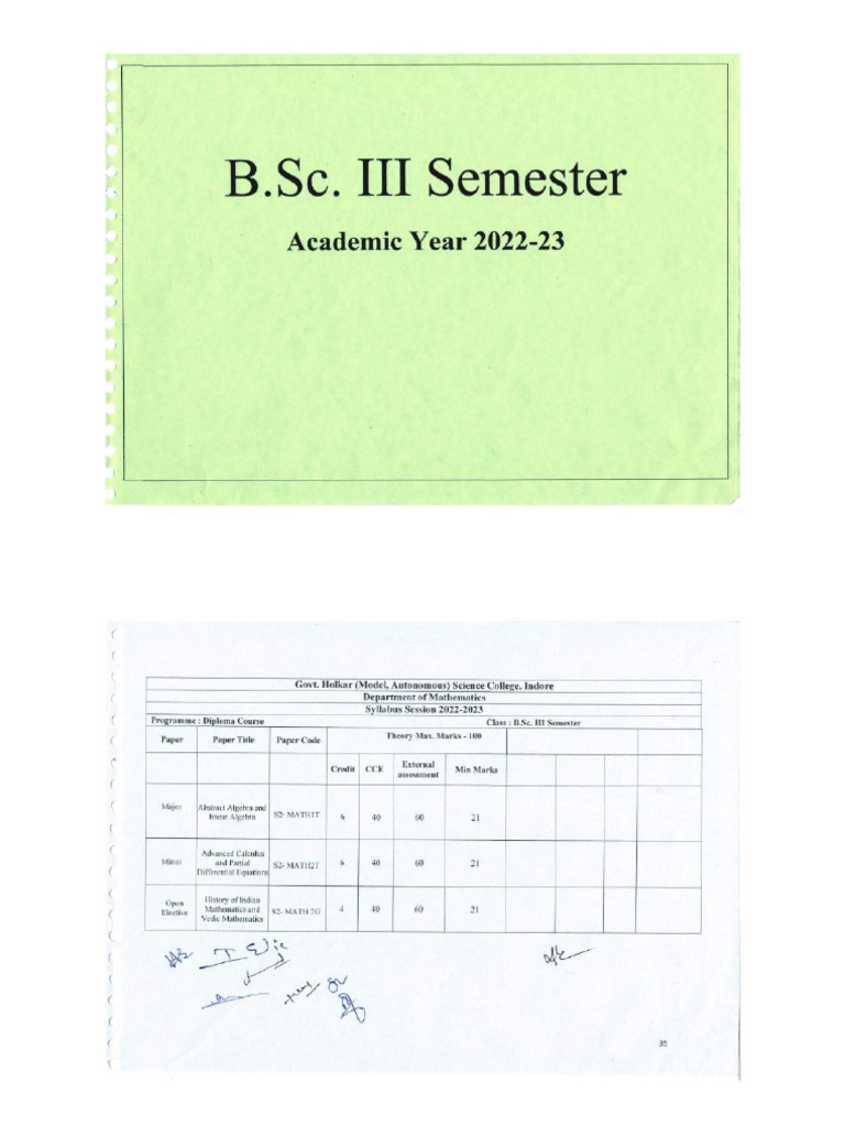 B.Sc. III Sem 2022-23 | PDF