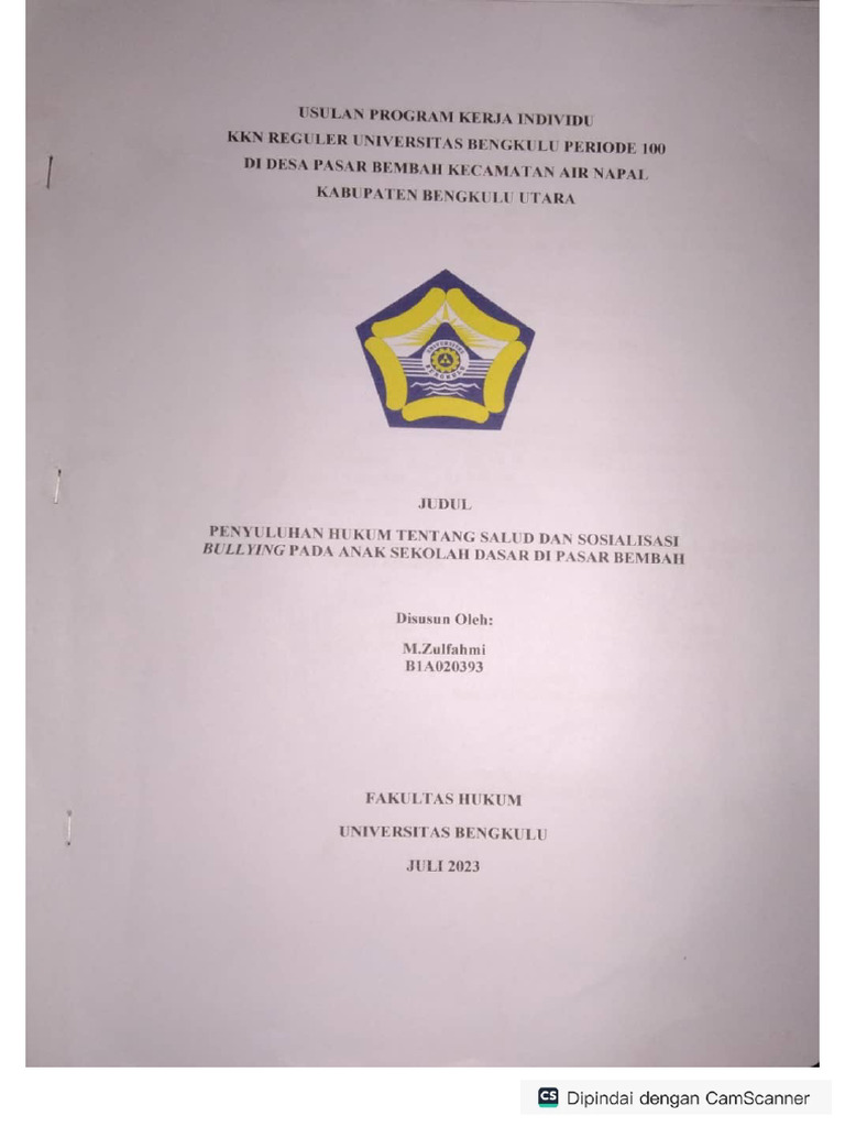 B1A020393 Proposal Individu M.zulfahmi | PDF