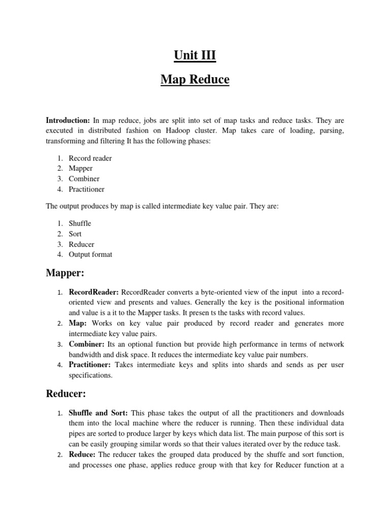 Unit Iii Map Reduce Pdf