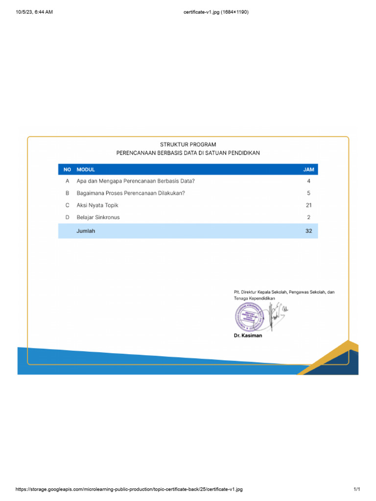 Certificate-V1 Sekolah Berbasis Data Hal.2 | PDF