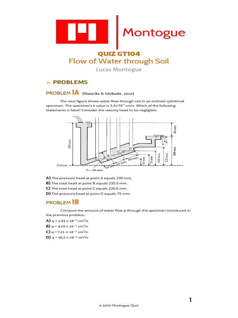 Permeability and Seepage Solved Problems | PDF | Soil Mechanics ... Permeability and Seepage Solved Problems | PDF | Soil Mechanics ...
