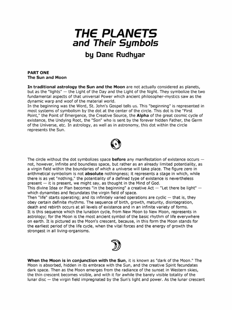 Dane Rudhyar - The Planets and Their Symbols | PDF | Planets In ...