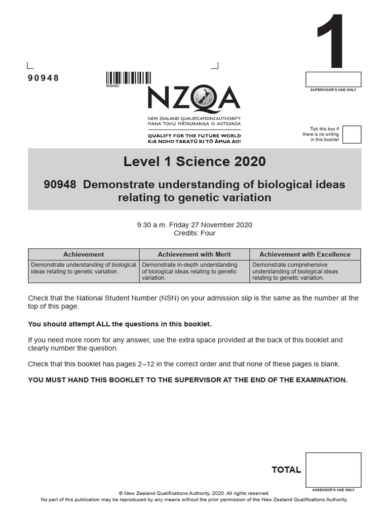 2020 Genetics Past Paper | PDF | Dominance (Genetics) | Allele