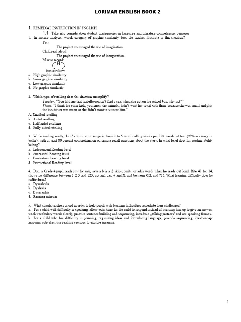 Lorimar 2 English 1 | PDF | Noun | Language Education