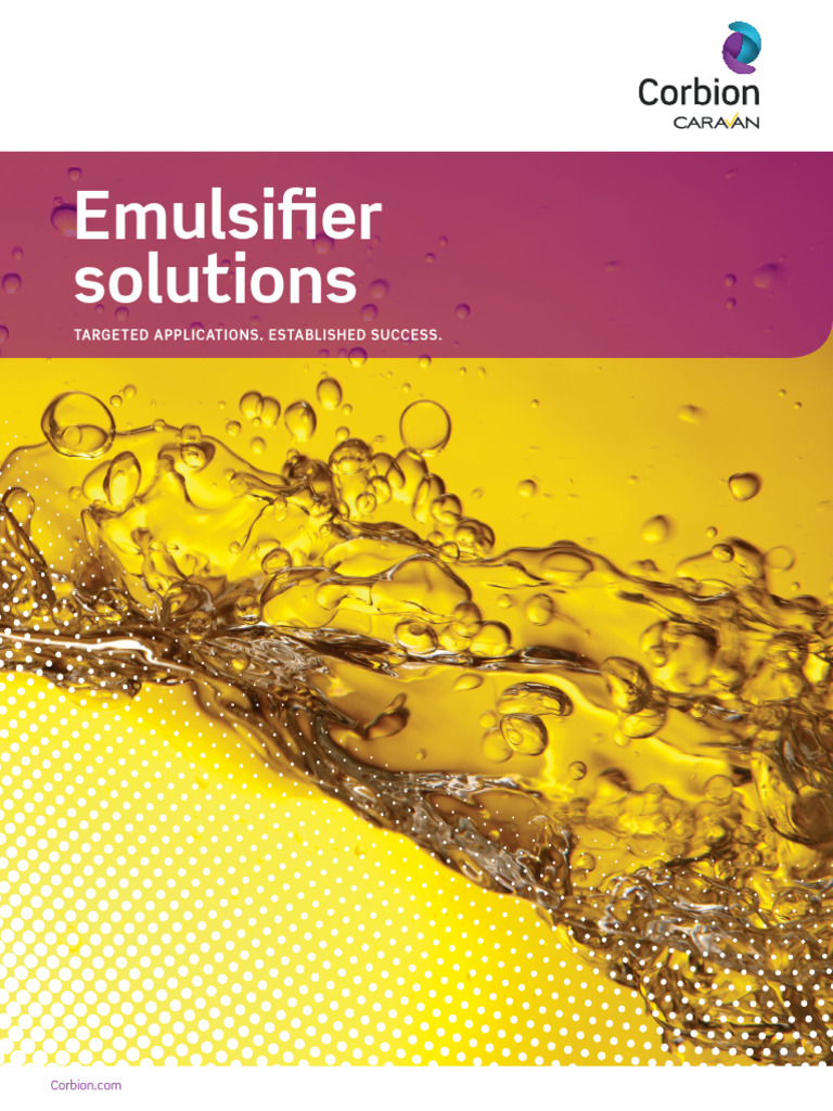 Emulsifiers solution _catalog_(Supplier - Corbion, Netherlands) | PDF ...