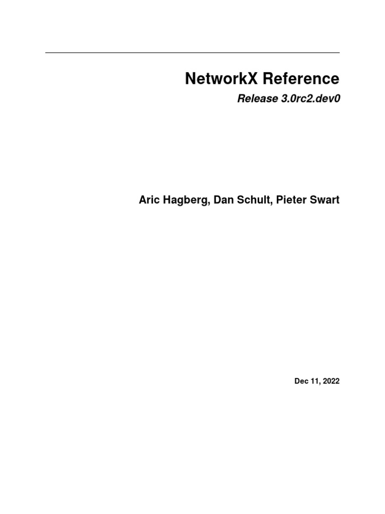 Networkx Reference | PDF | Vertex (Graph Theory) | Graph Theory