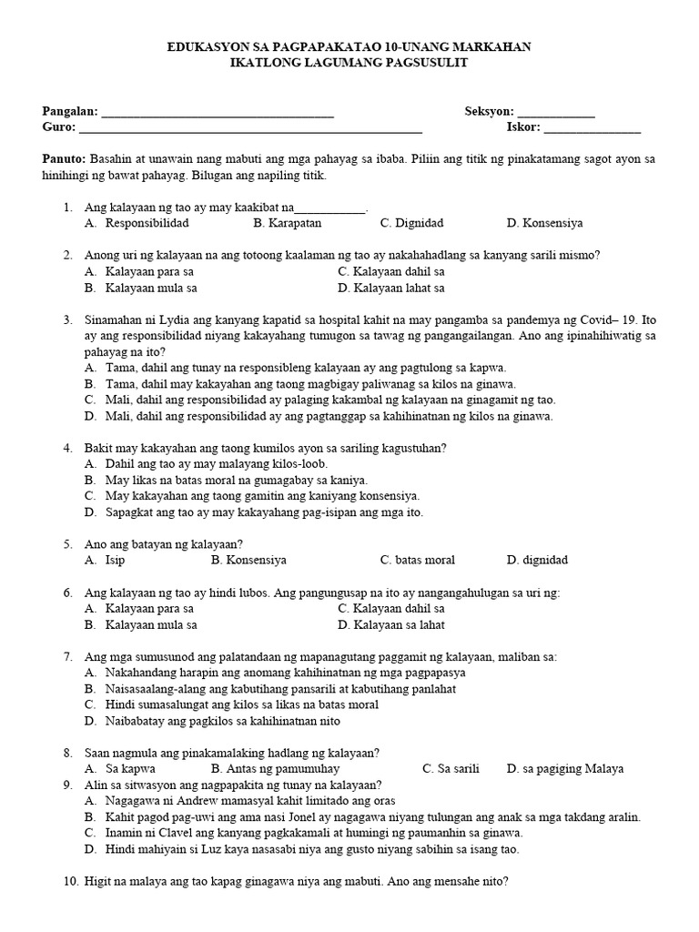 Esp10 Q1 S3 | PDF
