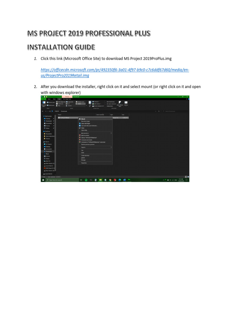 Engi - MS PROJECT 2019 PRO PLUS INSTALLATION GUIDE AND ACTIVATION | PDF