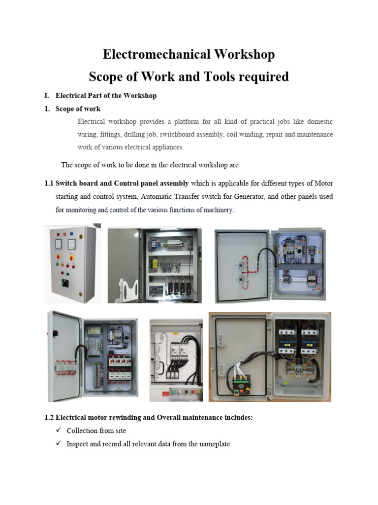 Electromechanical Workshop Proposal | PDF