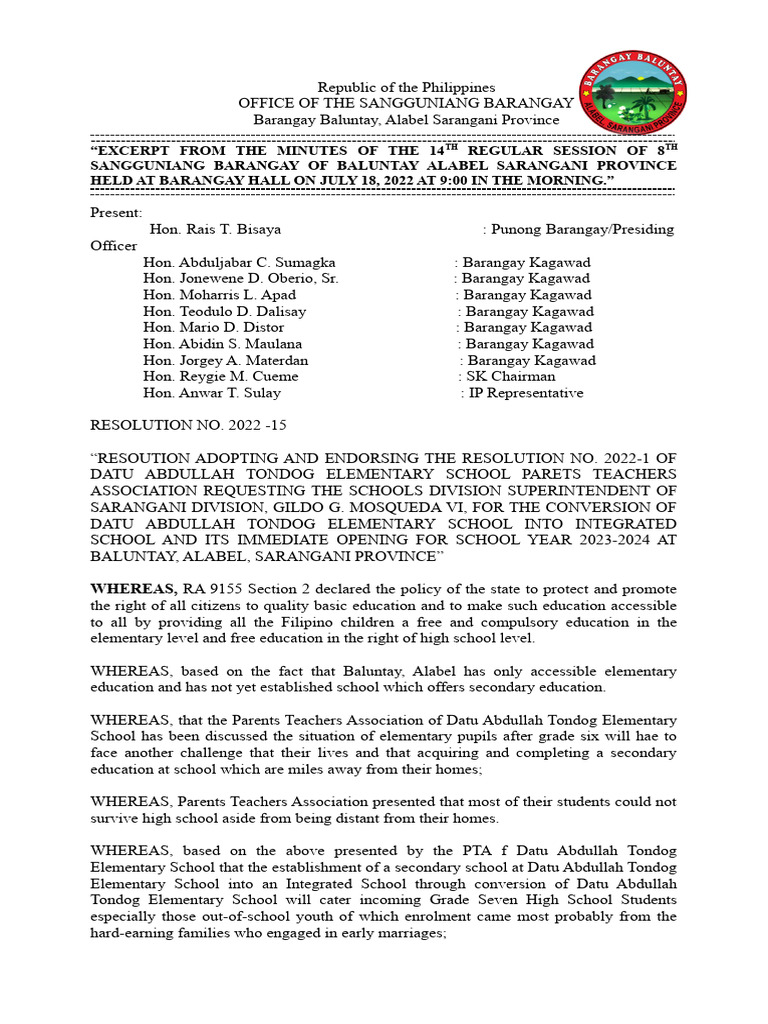 Barangay Resolution-Is | PDF Barangay Resolution-Is | PDF