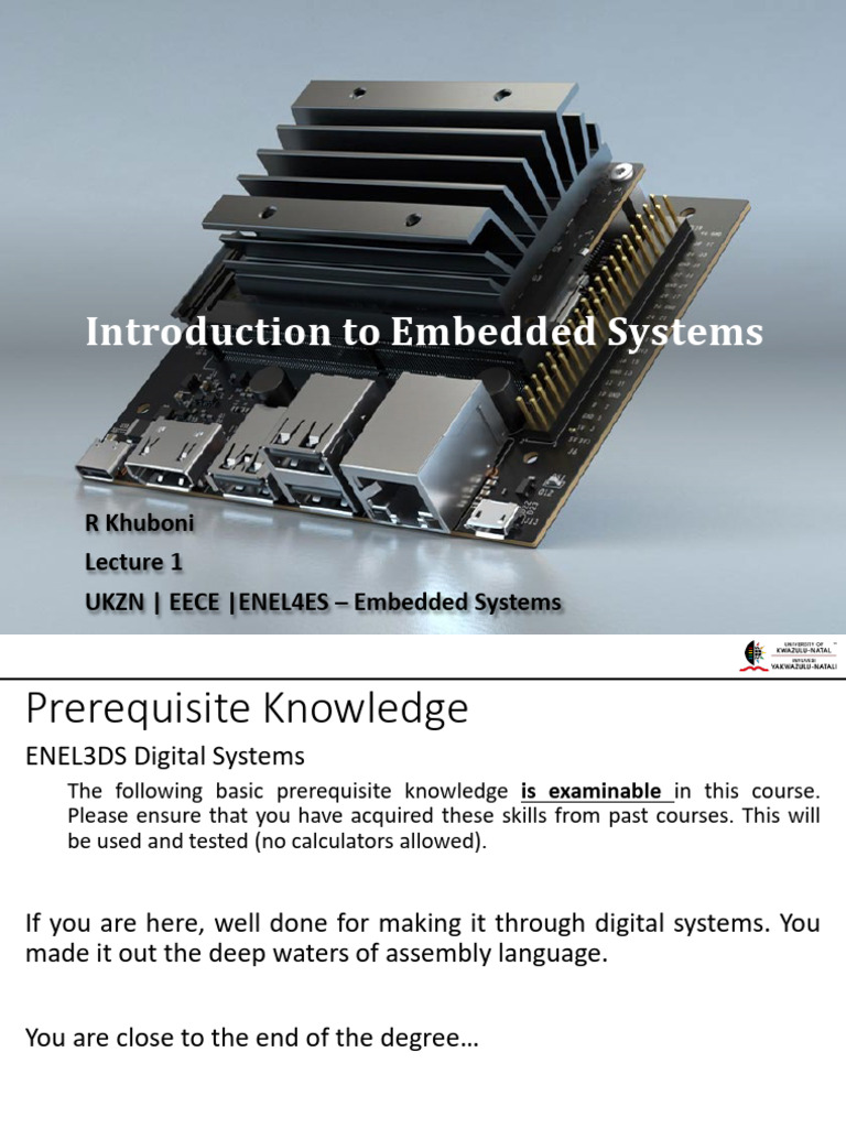 ES 2023 L1 Introduction To Embedded System | PDF | Embedded System | Microprocessor
