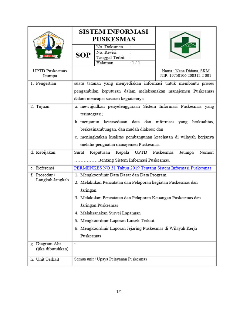 SOP Sistem Informasi | PDF | Sains & Matematika