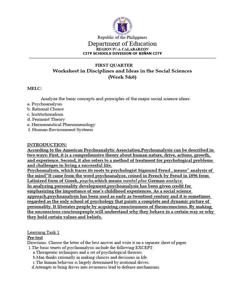 Shs-Diss Worksheet q3 W-56 | PDF