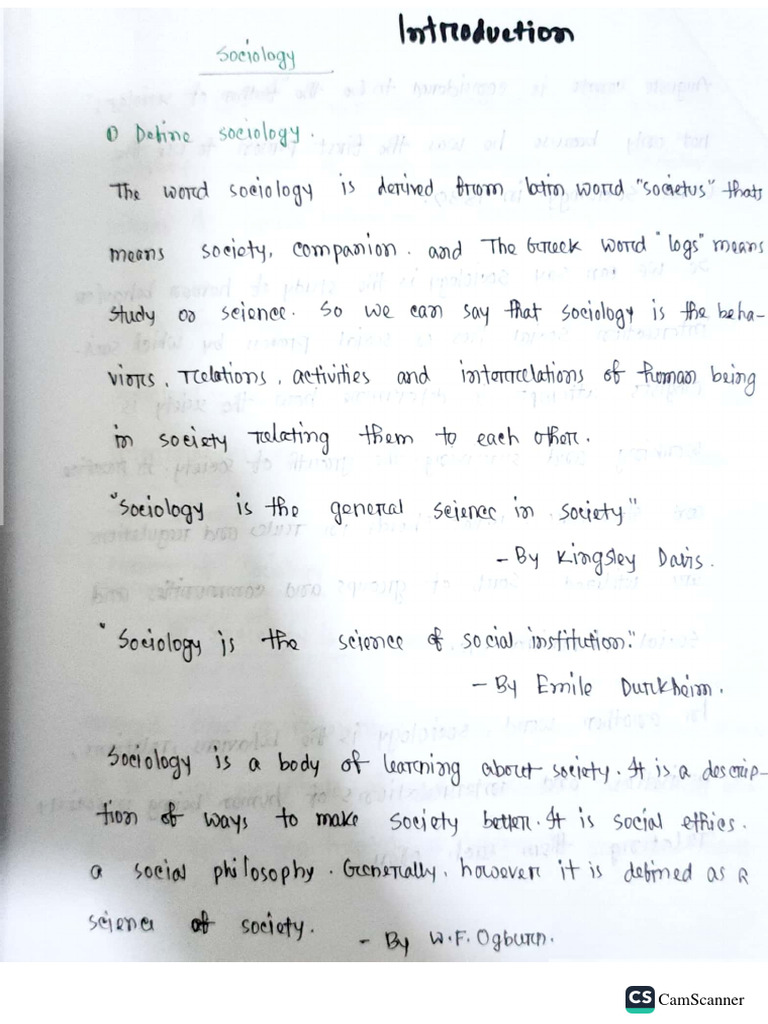 Sociology-2 (Hand Note) | PDF