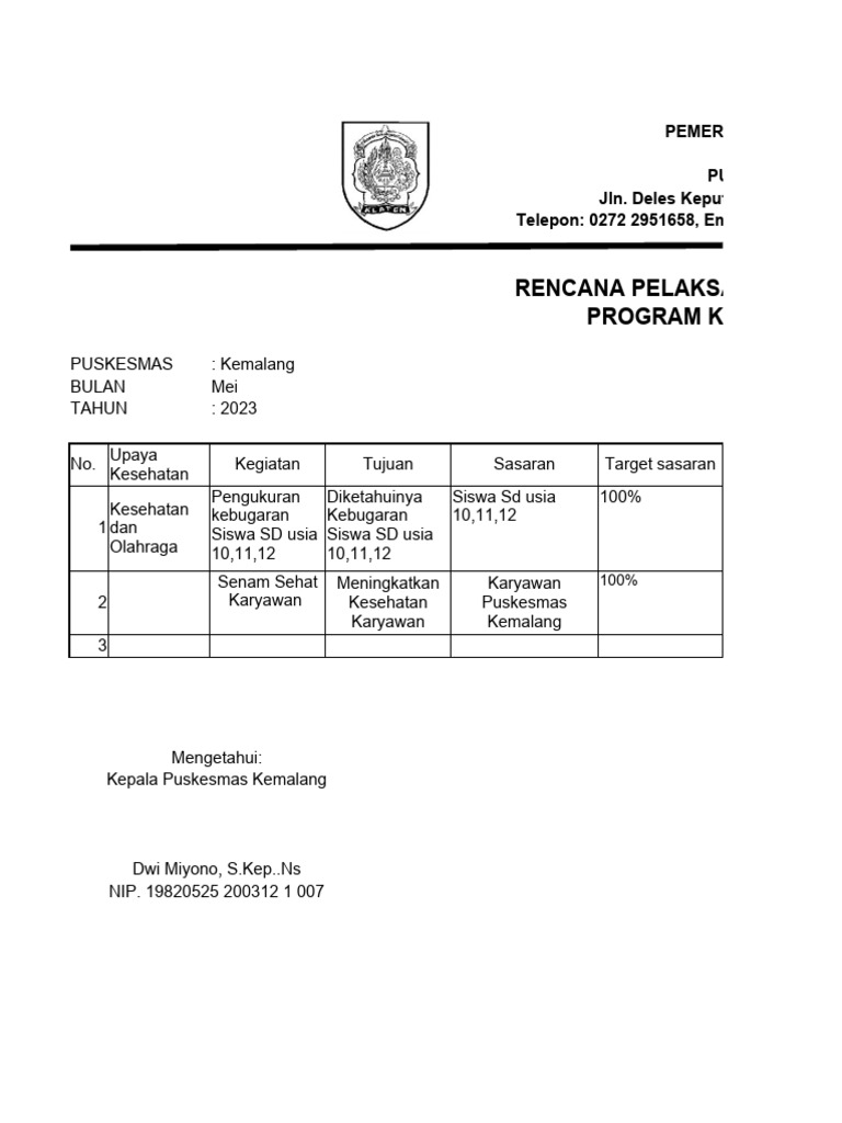 RPK Bulanan Kesorga 2023 | PDF