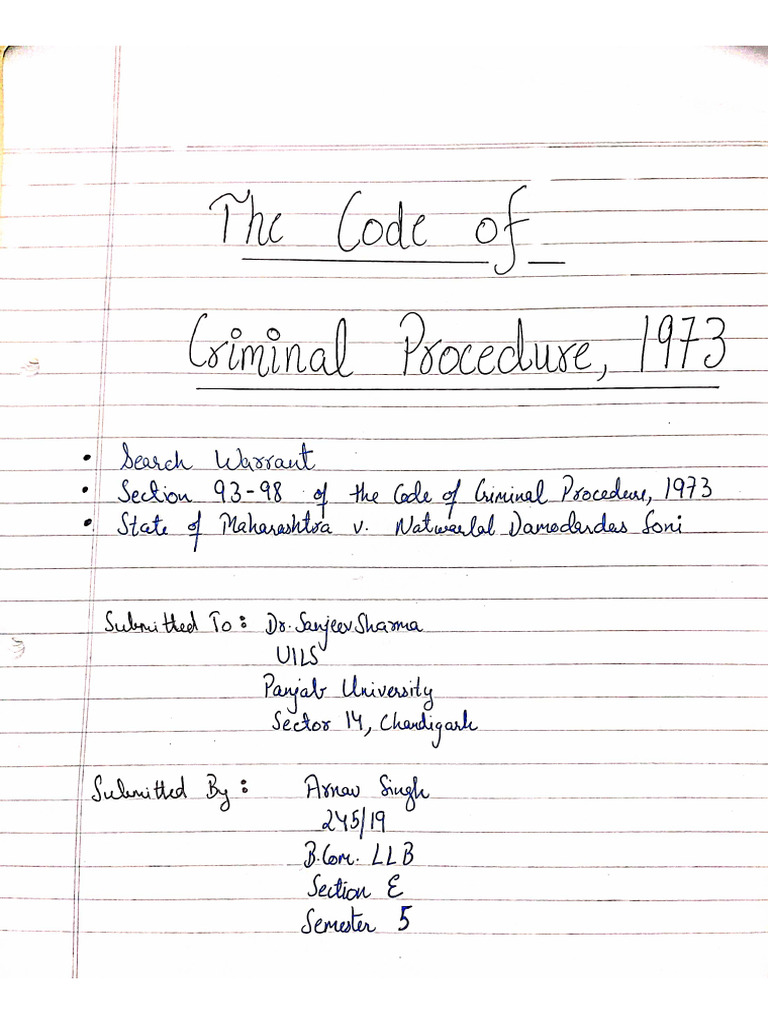 Arnav 245 CRPC PROJECT | PDF