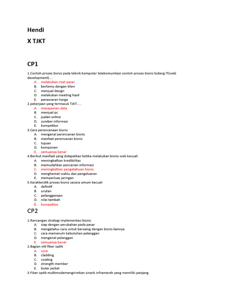 X TJKT Soal cp1 cp2 cp3 cp4 | PDF