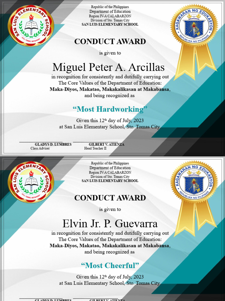 Conduct Award Cert | PDF | Government Institutions | Asia
