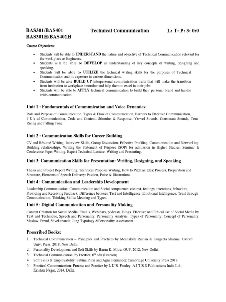 Technical Communication Skills for Engineers | PDF | Communication | Technical Communication