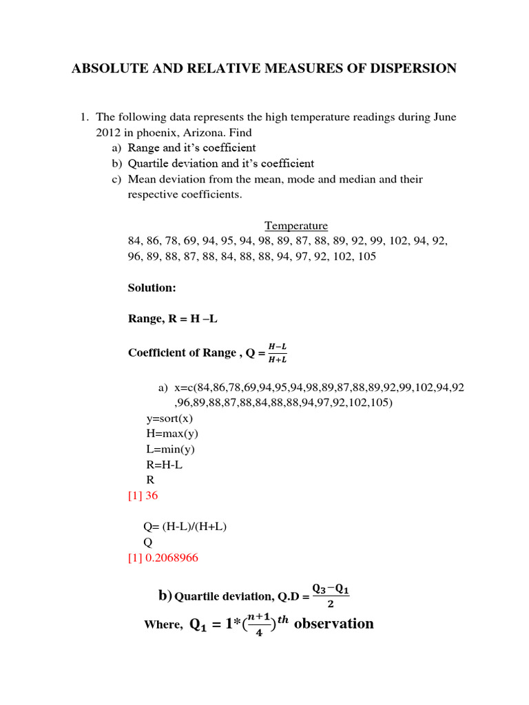Absolute And Relative Measures Pdf