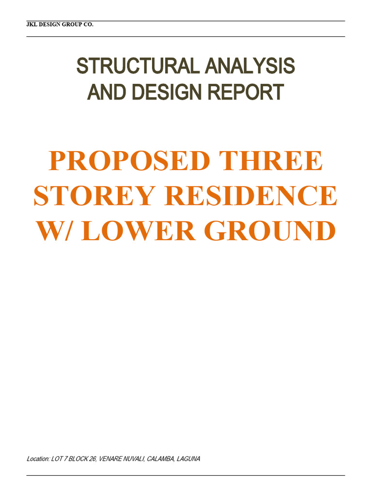 Proposed 3-Storey Residence With Lower Ground | PDF | Structural Steel | Structural Load