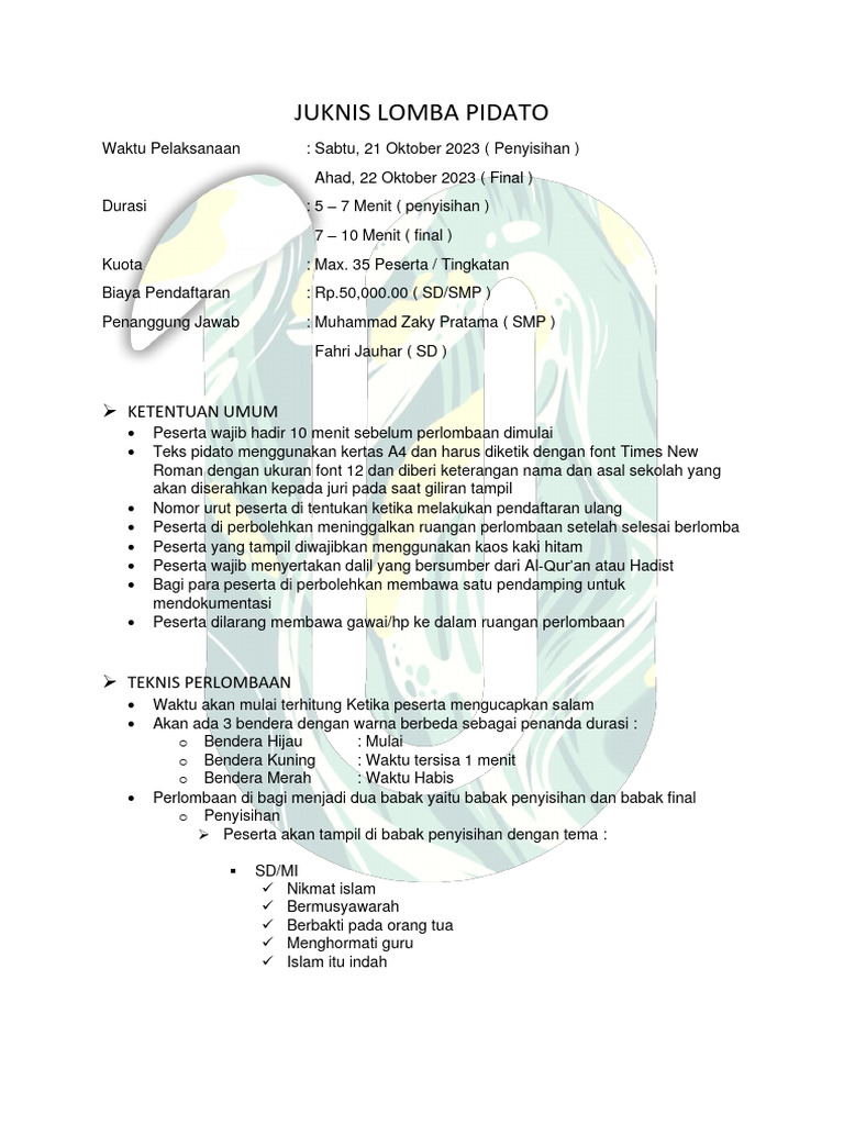 Juknis Perlombaan | PDF