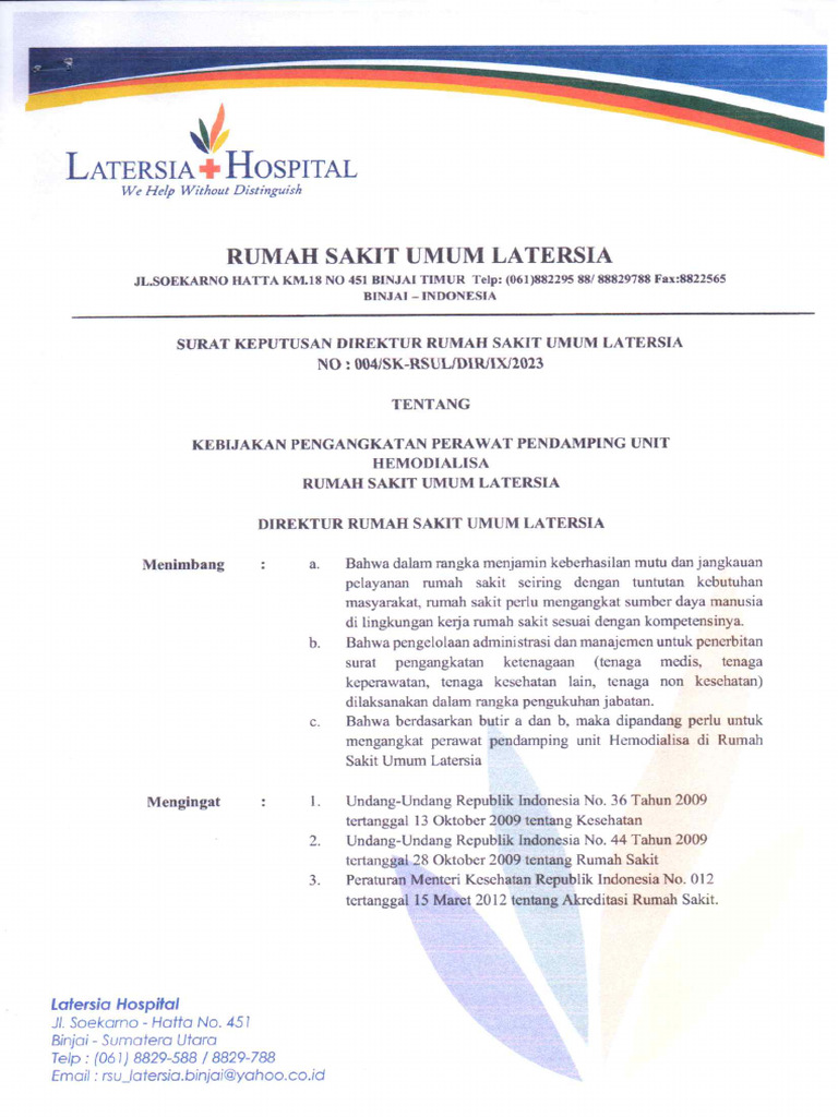 SK Perawat Pendamping HD 1 | PDF