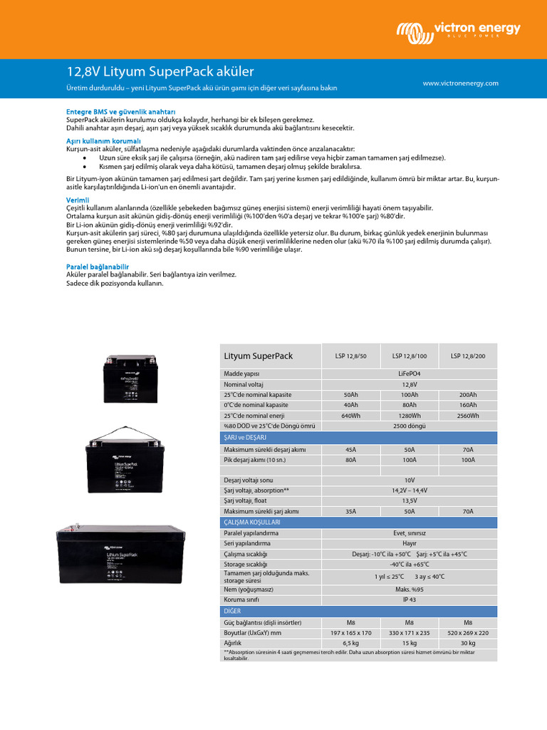 Datasheet 12,8V Lithium SuperPack TR | PDF