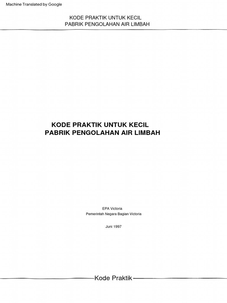 Code of Practice For Small Wastewater Treatment Plant | PDF