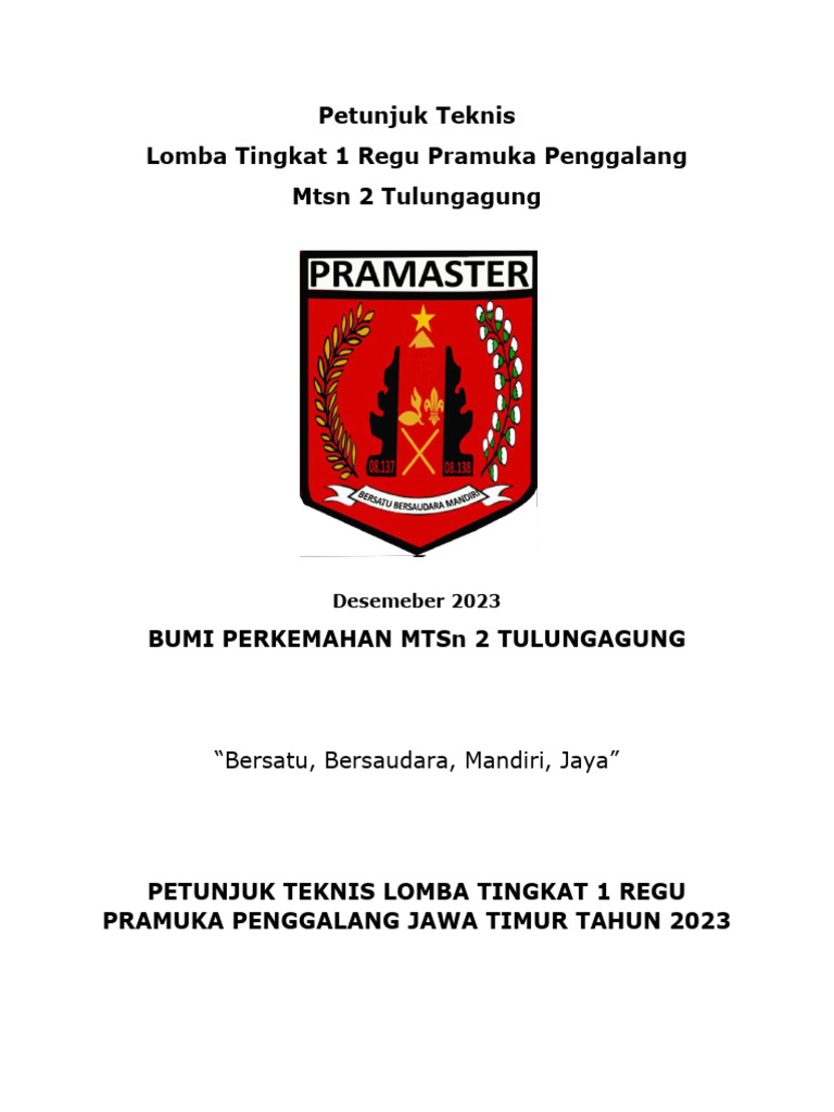 Lomba Pramuka Penggalang MTsN 2 Tulungagung 2023 | PDF