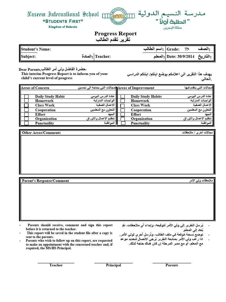 Progress Reports (1) - English | PDF